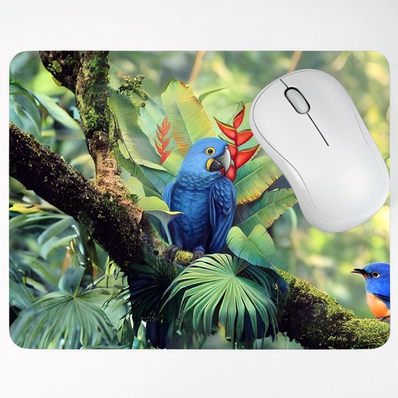 Office | Tropical Majestic Blue Parrot Mouse Pad 24 X 2 X 02 Cm Nonslip ...